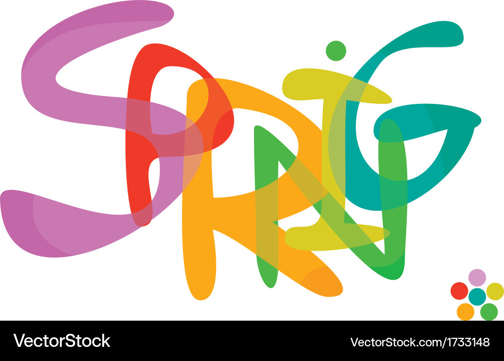 Spring Word Art Royalty Free Vector Image - VectorStock