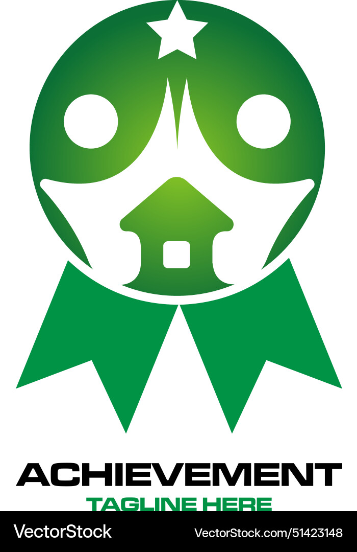 Success achievement logo design with icons Vector Image