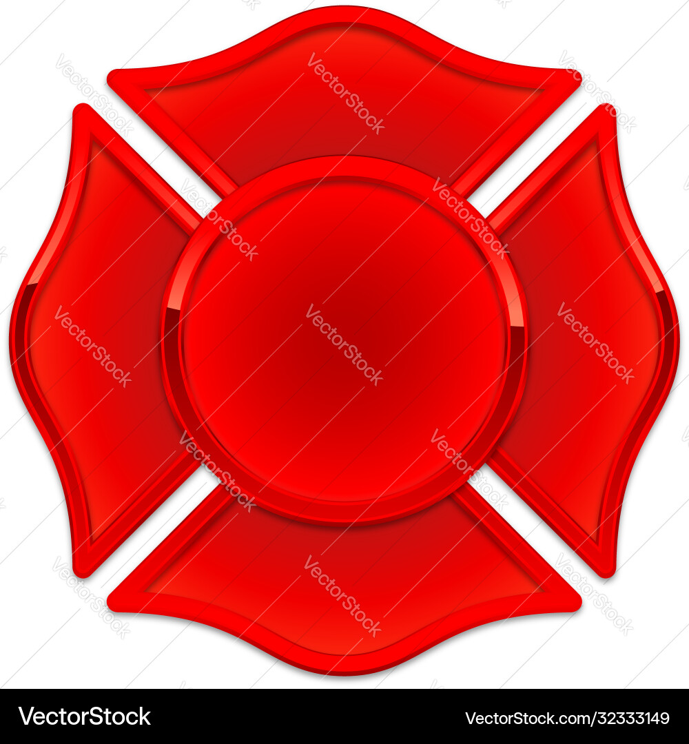 Blank fire department logo base red with trim Vector Image