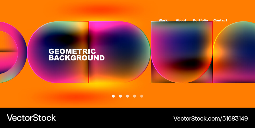 Geometric abstract glassmorphism with circles Vector Image