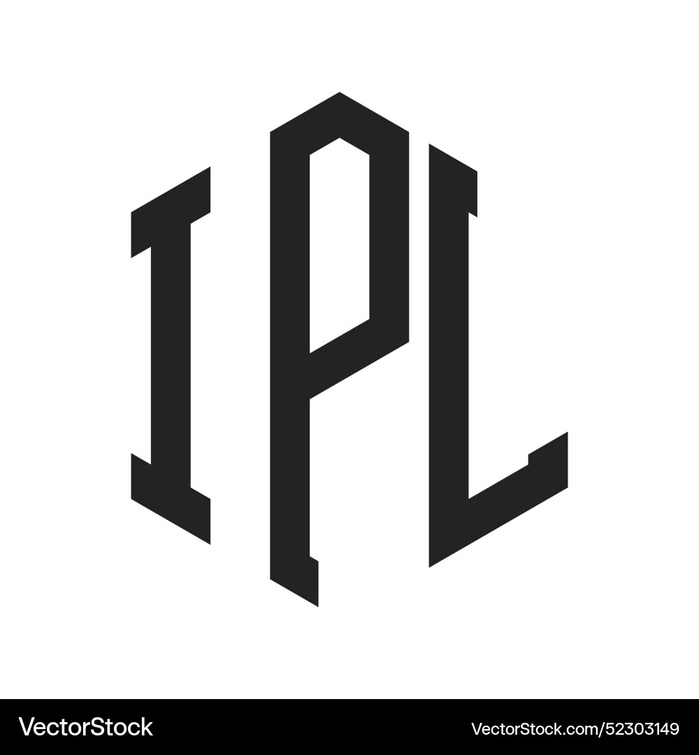 Ipl logo design initial letter monogram Royalty Free Vector