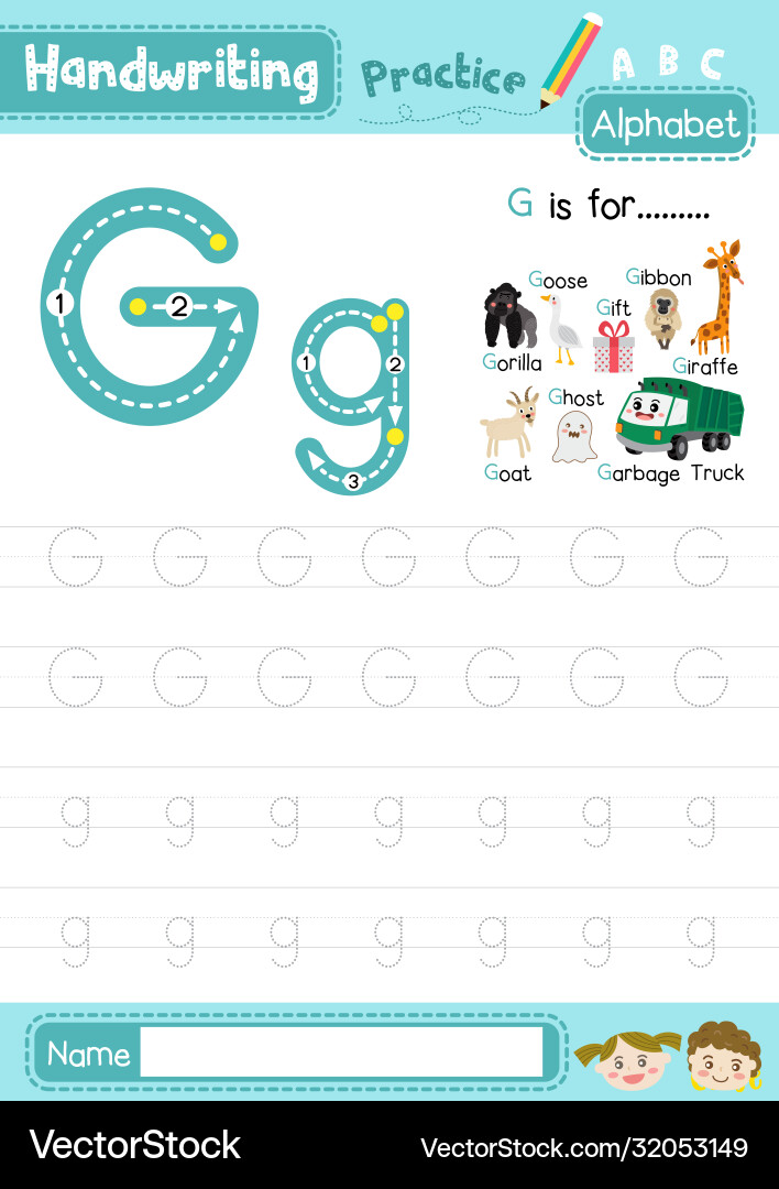 Letter G Worksheets Handwriting