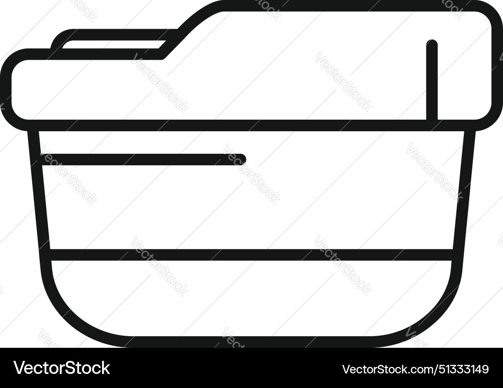 Line art of an empty plastic basin Royalty Free Vector Image