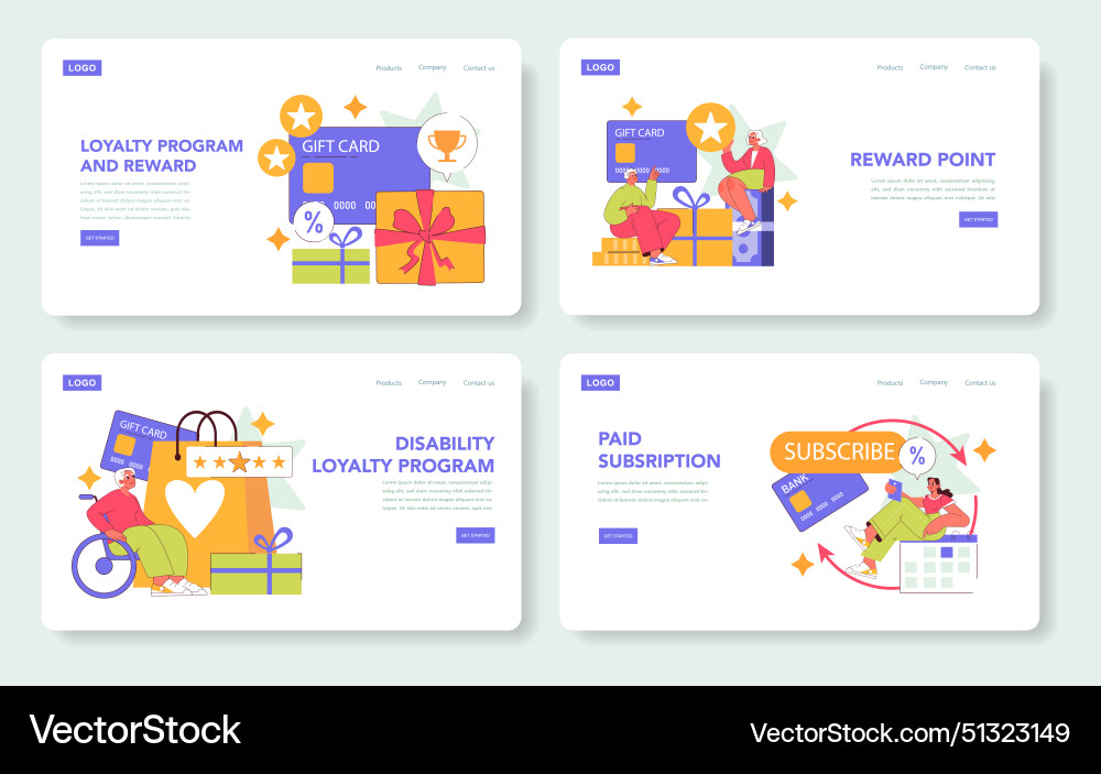Loyalty program and reward flat Royalty Free Vector Image