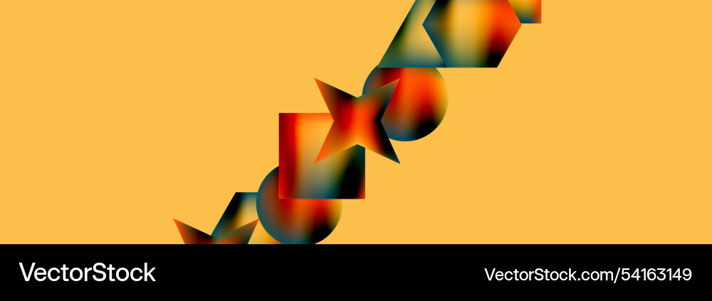 Neon color geometric shapes square triangle circle