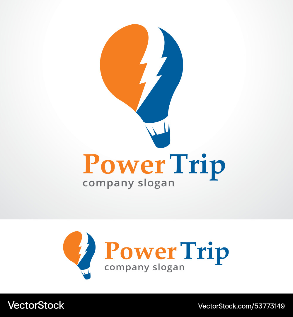 Power trip logo template design emblem Royalty Free Vector