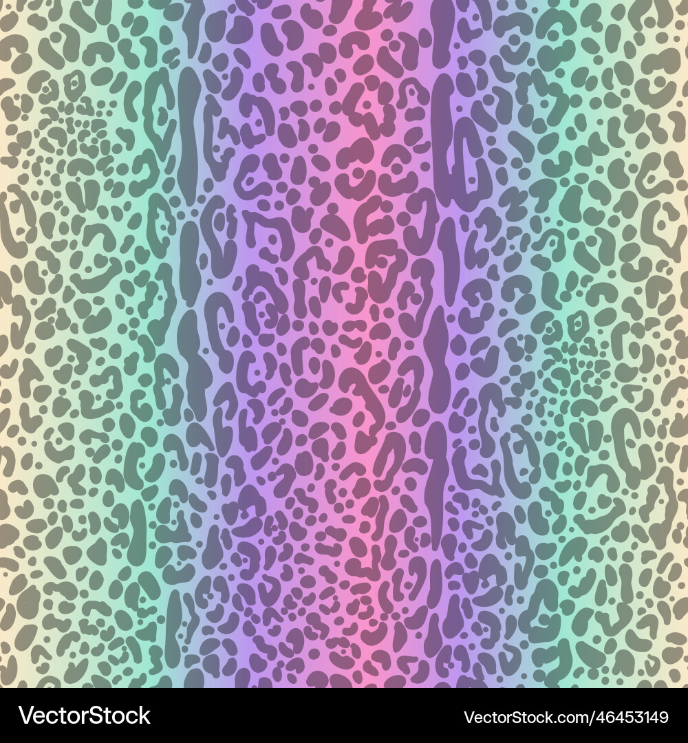 Rainbow cheetah seamless pattern leopard neon Vector Image