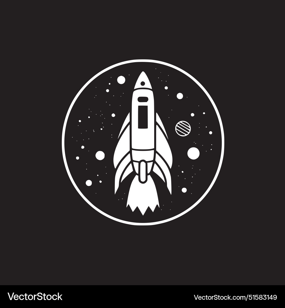 Space - black and white isolated icon Royalty Free Vector