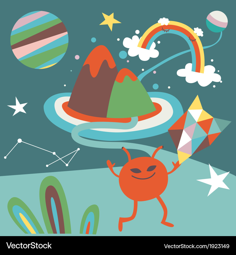 Space mail cartoon Royalty Free Vector Image - VectorStock