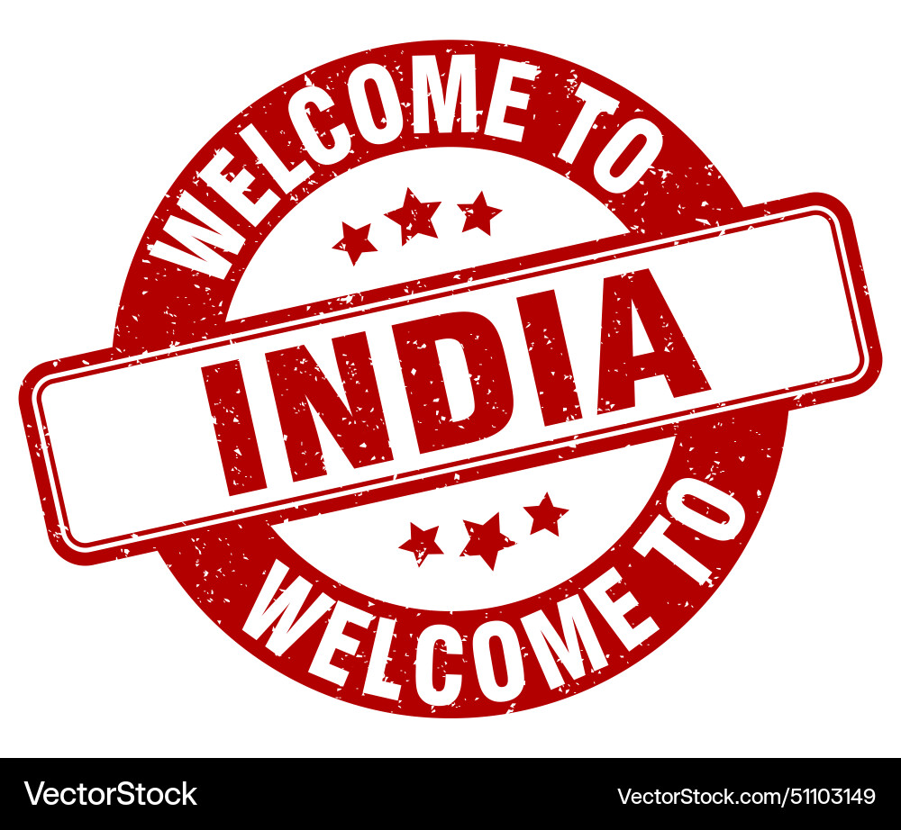 Welcome to india stamp round sign Royalty Free Vector Image
