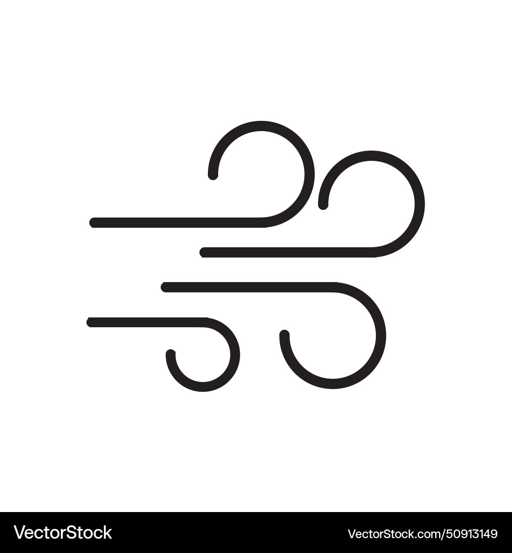 Wind blow line icon fresh Royalty Free Vector Image
