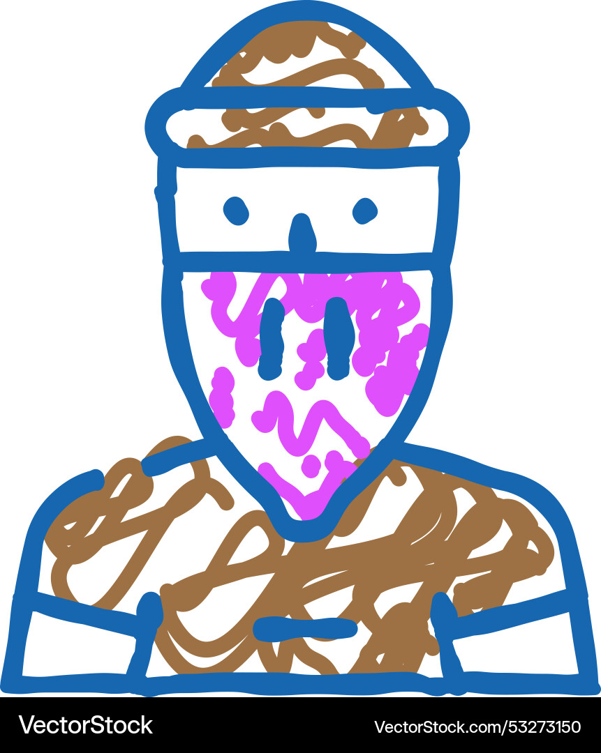 Bandit man icon doodle Royalty Free Vector Image