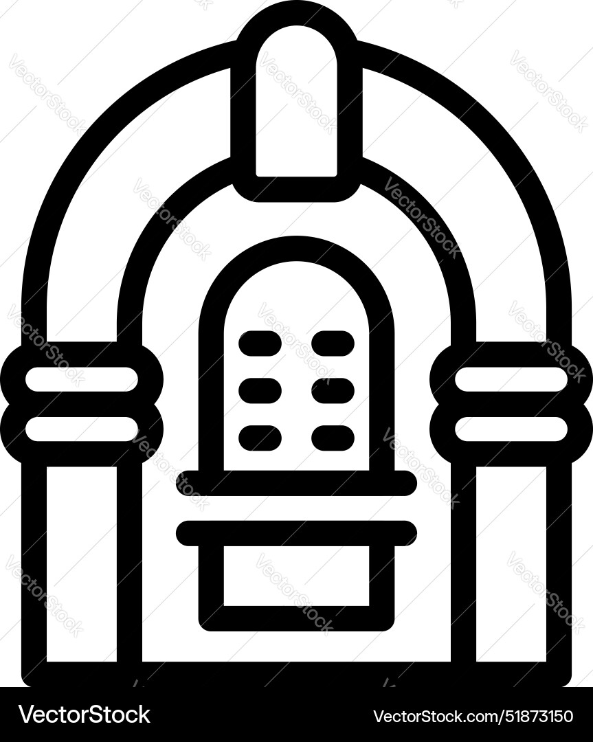Classic jukebox standing playing music icon Vector Image