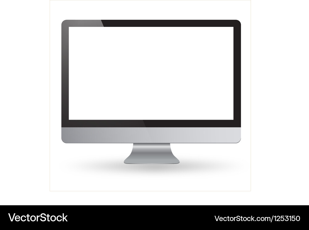 Computer display isolated on white Royalty Free Vector Image