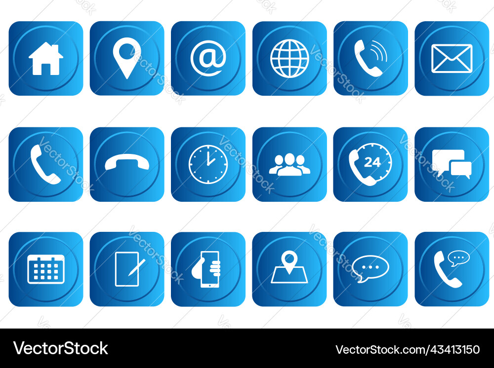 Contact us icon set for web and mobile Royalty Free Vector