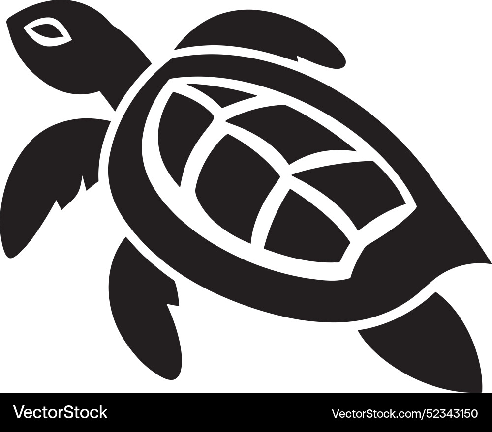 Graceful curves black turtle simplici Royalty Free Vector
