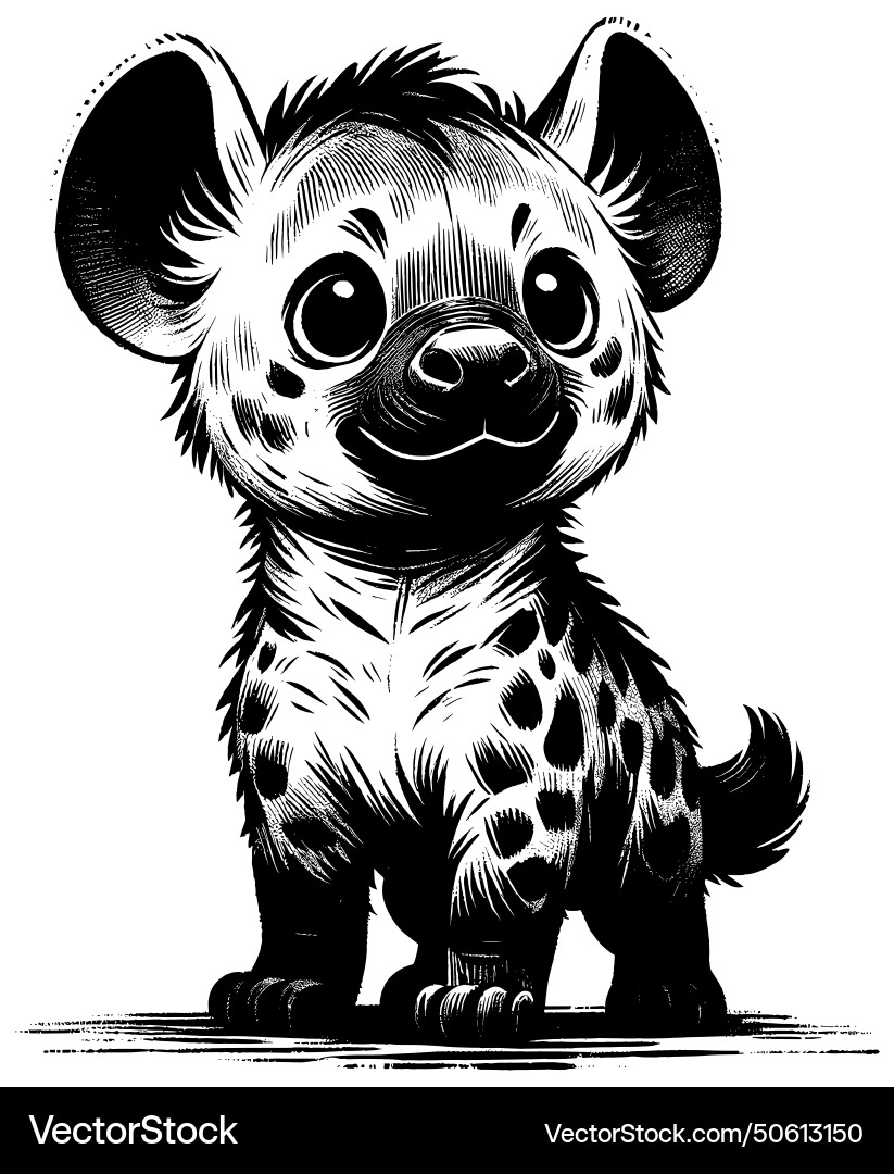 Hyena Linocut Print Royalty Free Vector Image - VectorStock