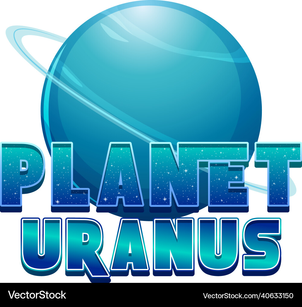 Planet uranus word logo design Royalty Free Vector Image