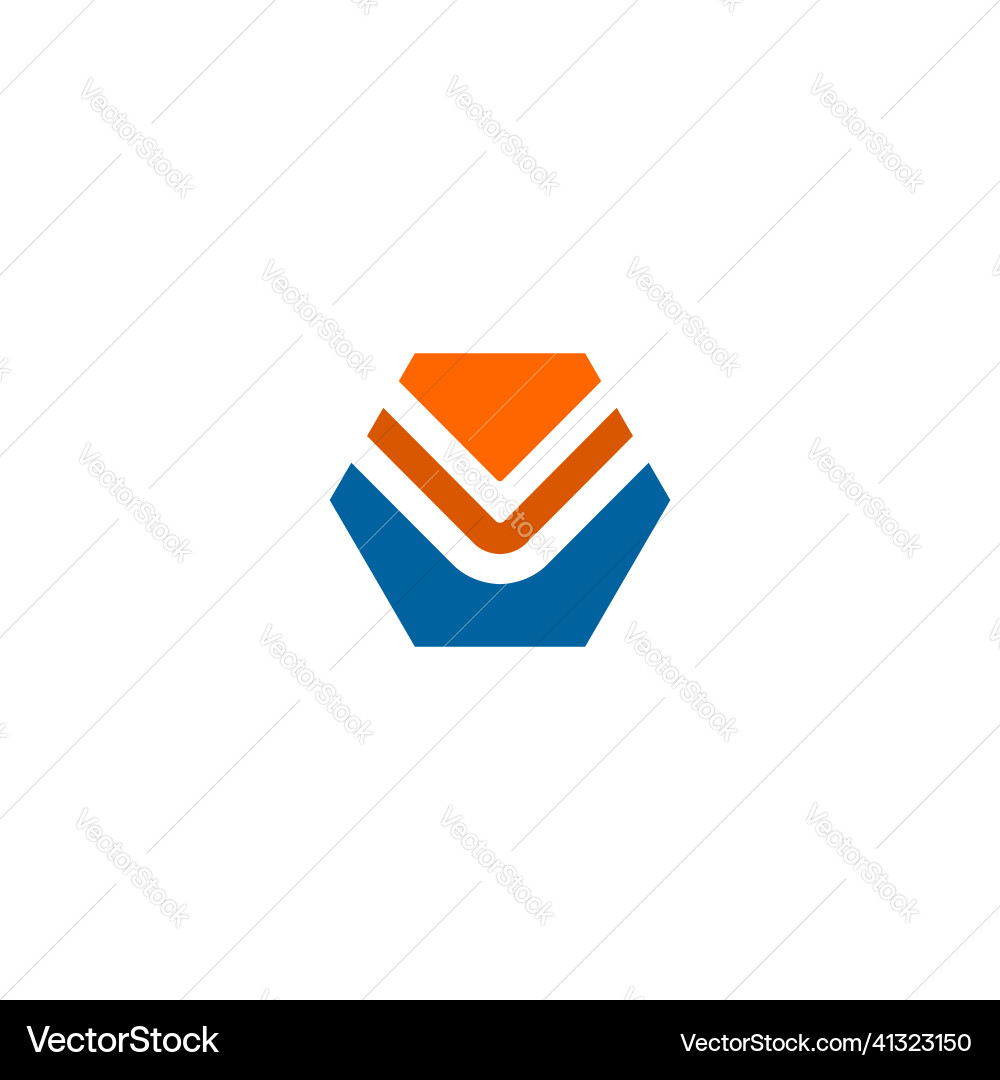 Polygon shape colored company logo Royalty Free Vector Image