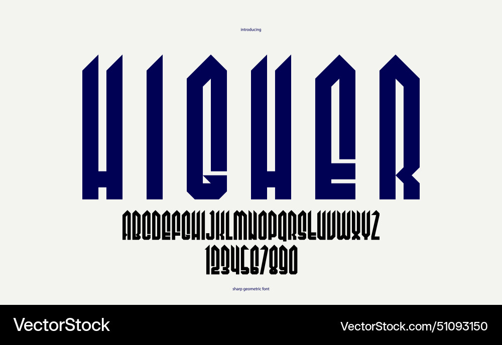 Sharp and bold display condensed font for logos Vector Image