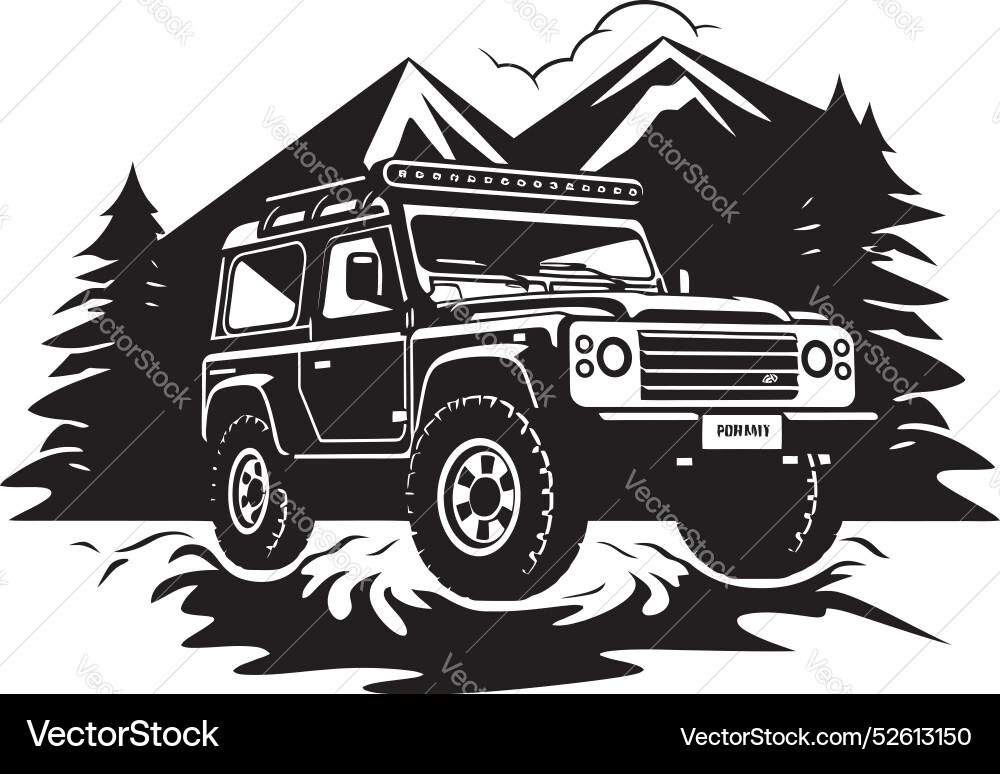 Thrilling summits 4x4 suv expedition climb Vector Image