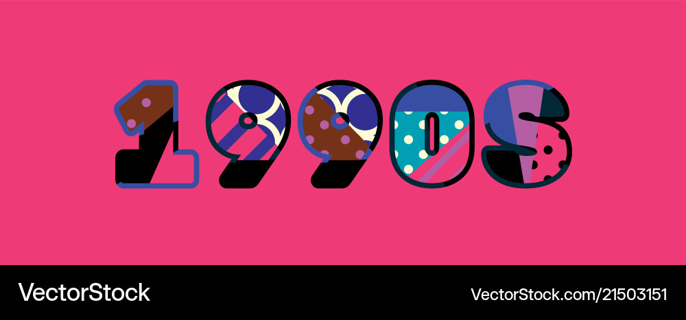 1990er Jahre Konzept Wort Kunst Lizenzfreies Vektorbild