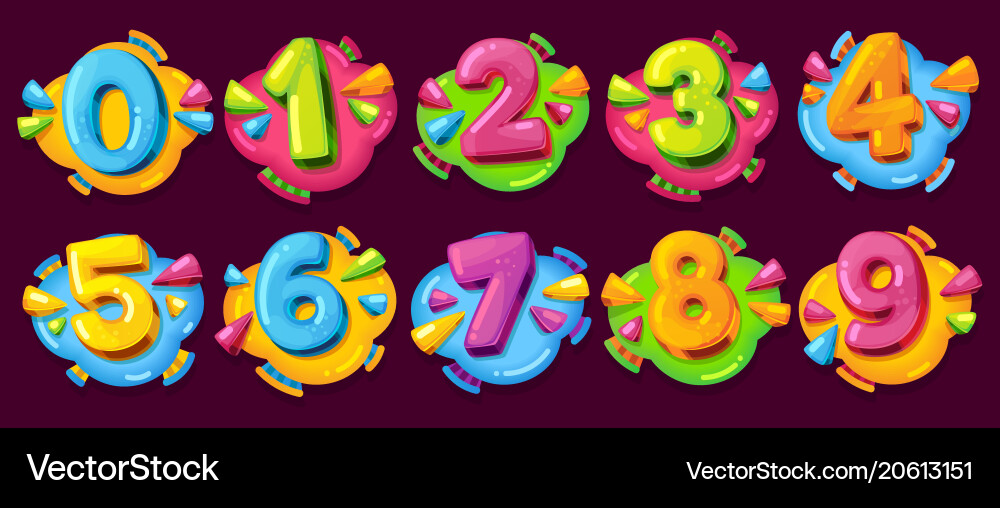 Colored cartoon numbers Royalty Free Vector Image