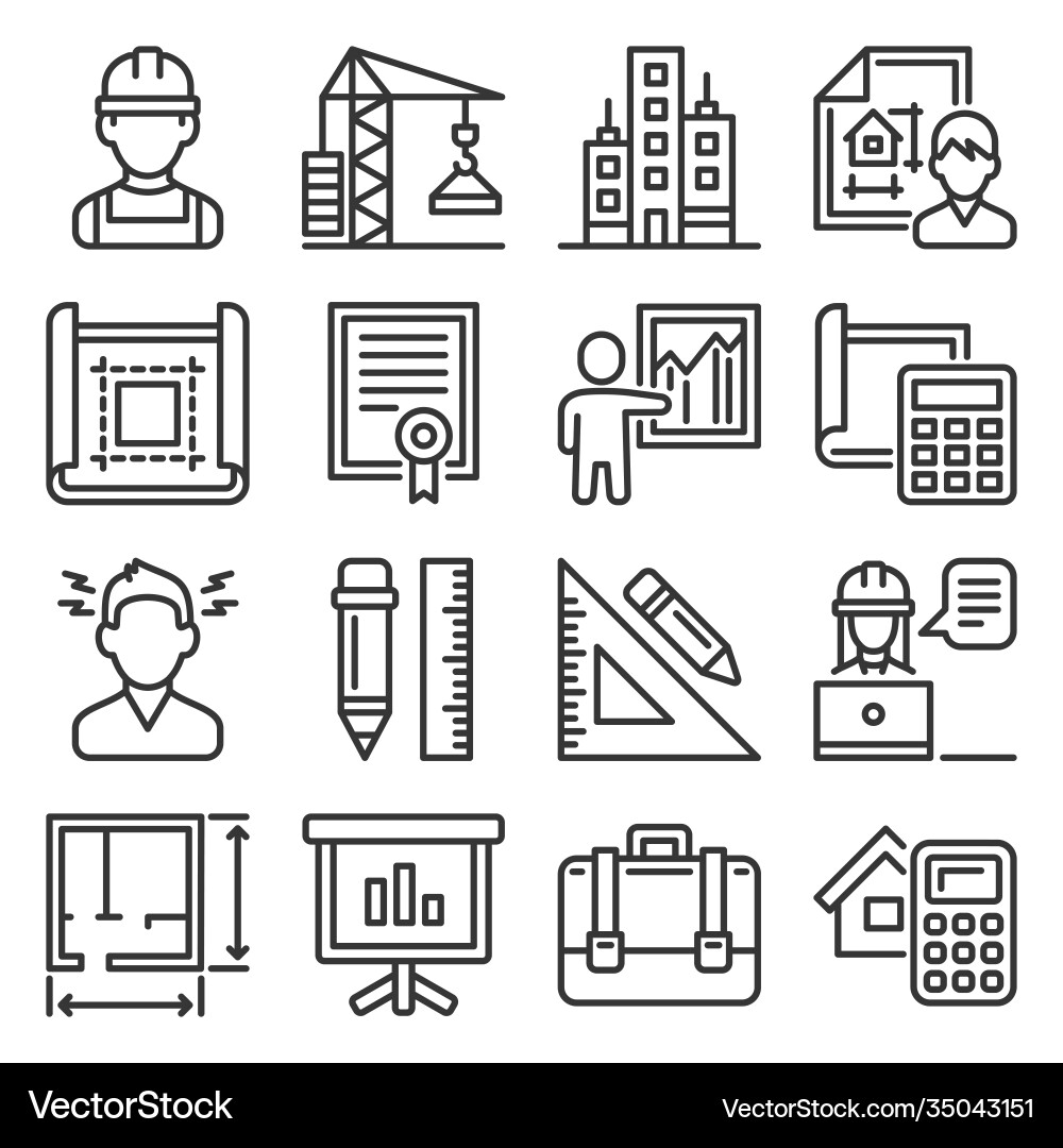 Construction & Architecture Icons Royalty Free Vector