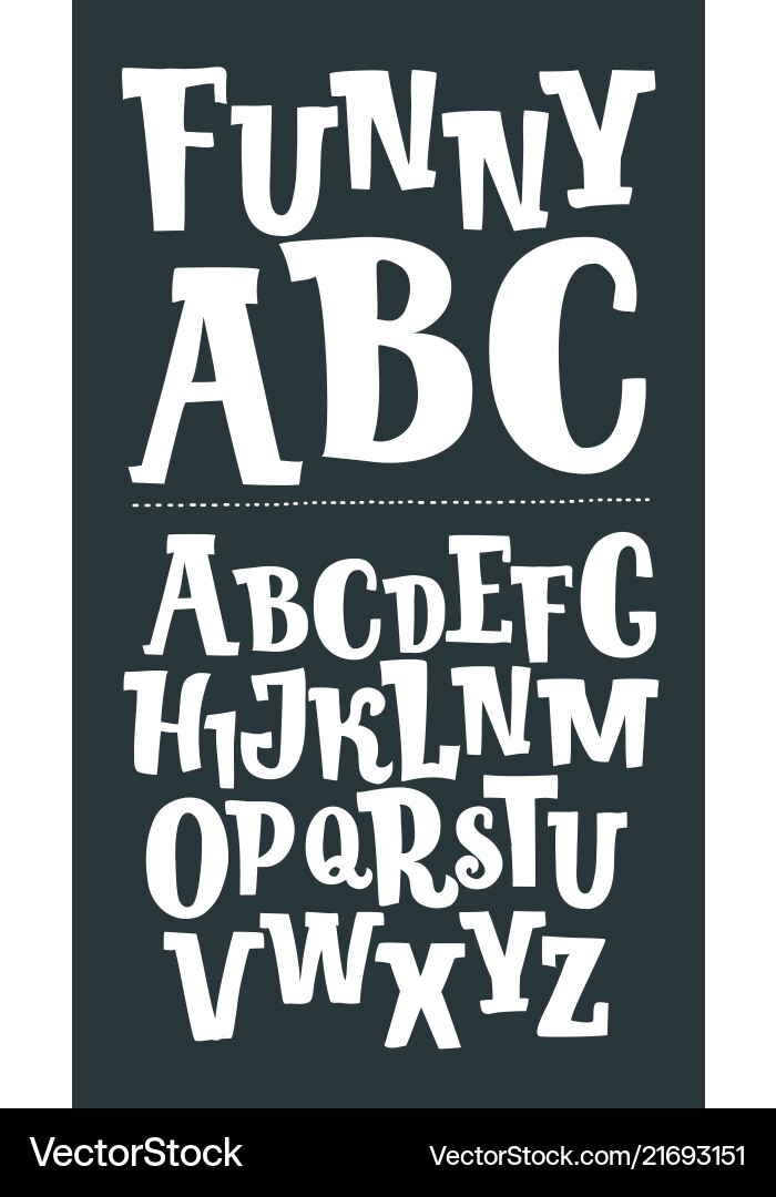 Cute cartoon font in hand drawn style Royalty Free Vector