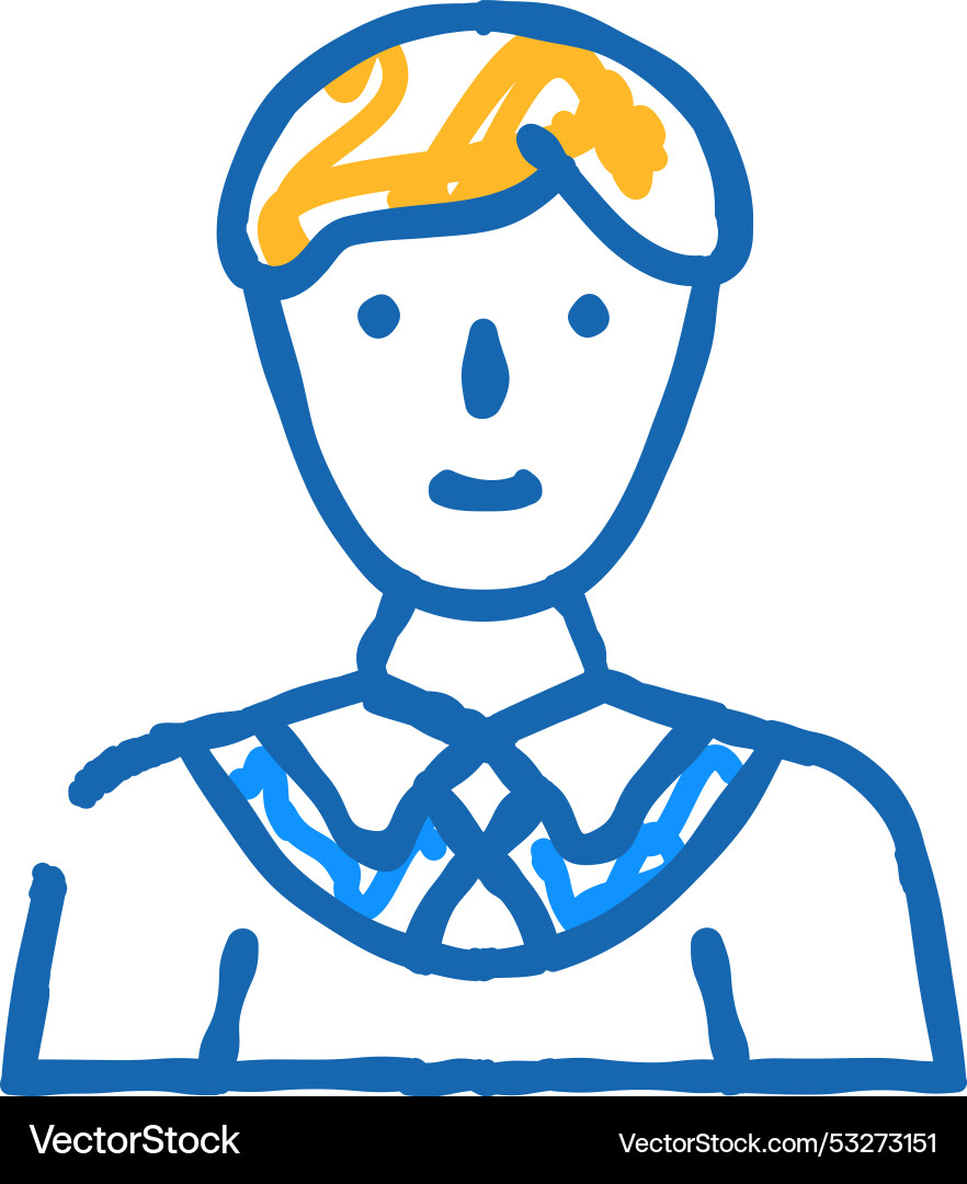 Diligent family man icon doodle Royalty Free Vector Image