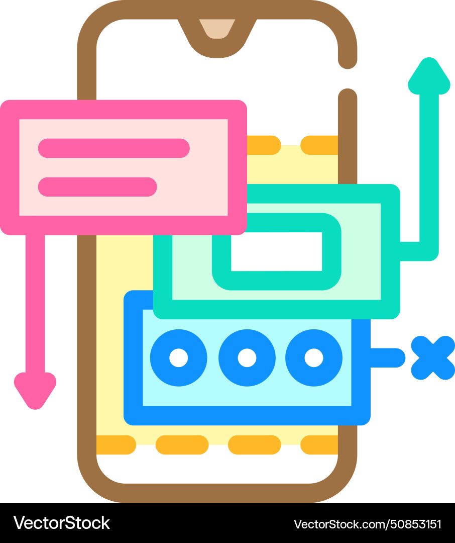 Hierarchy ux ui design color icon Royalty Free Vector Image Hierarchy ux ui design color icon Royalty Free Vector Image