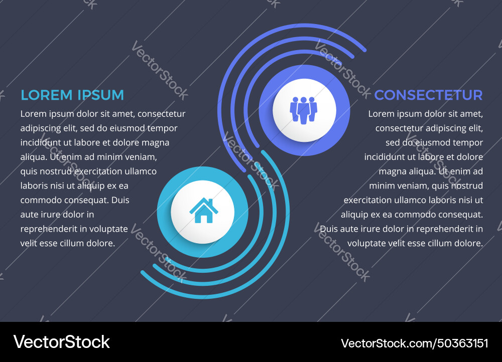 Infographic template with 2 options Royalty Free Vector