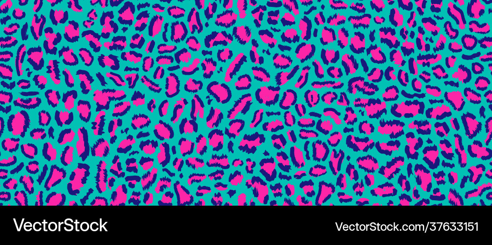 Neon seamless pattern leopard print with acid Vector Image