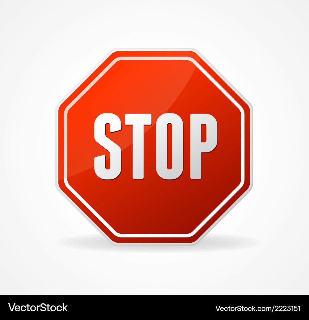 Red Stop Sign Isolated Royalty Free Vector Image