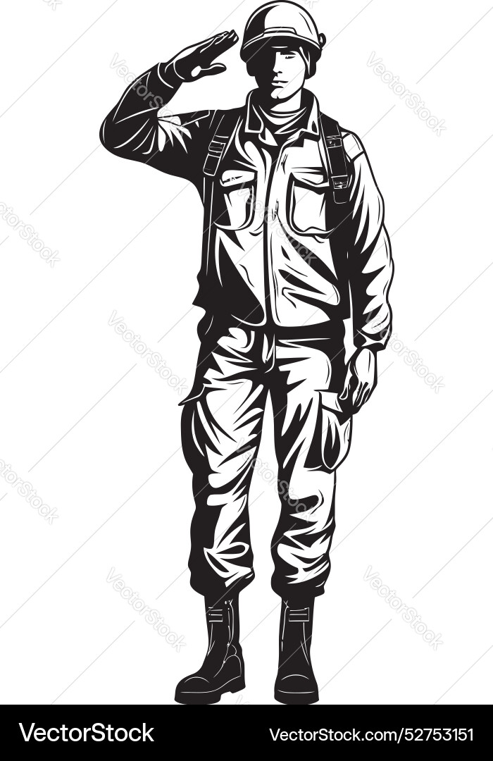Salute sentry military emblem design valor Vector Image