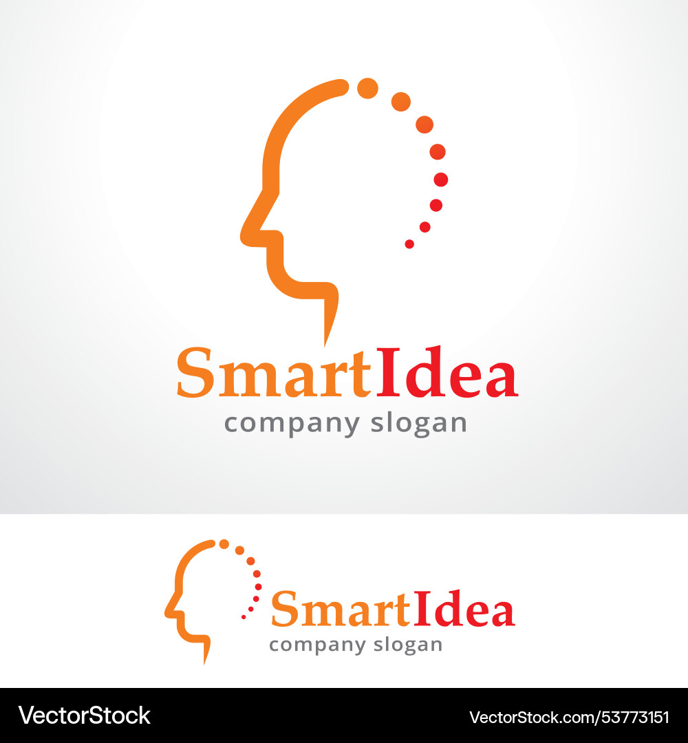 Smart idea logo template design emblem design Vector Image