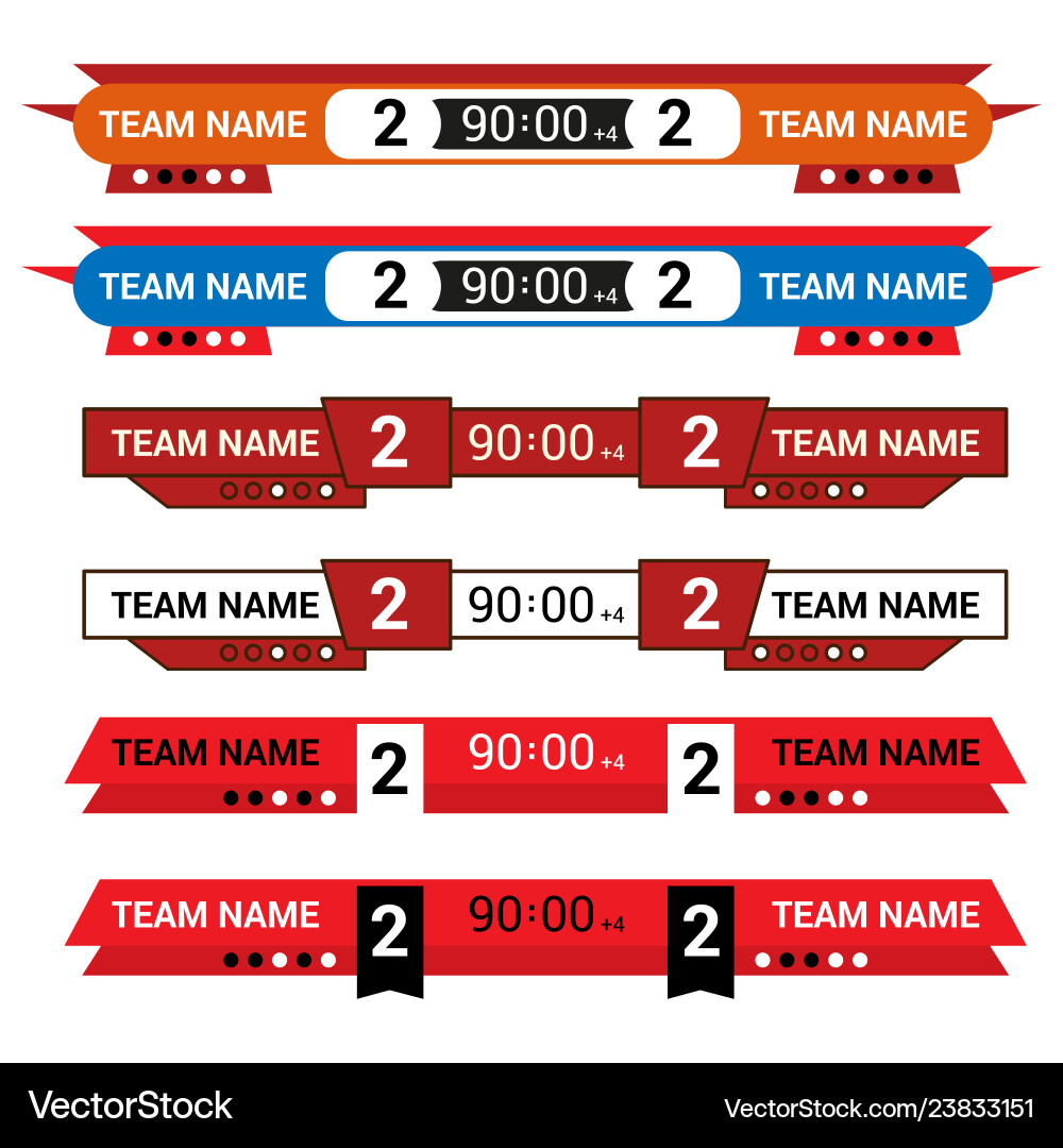 Sport scoreboard with time and result display Vector Image
