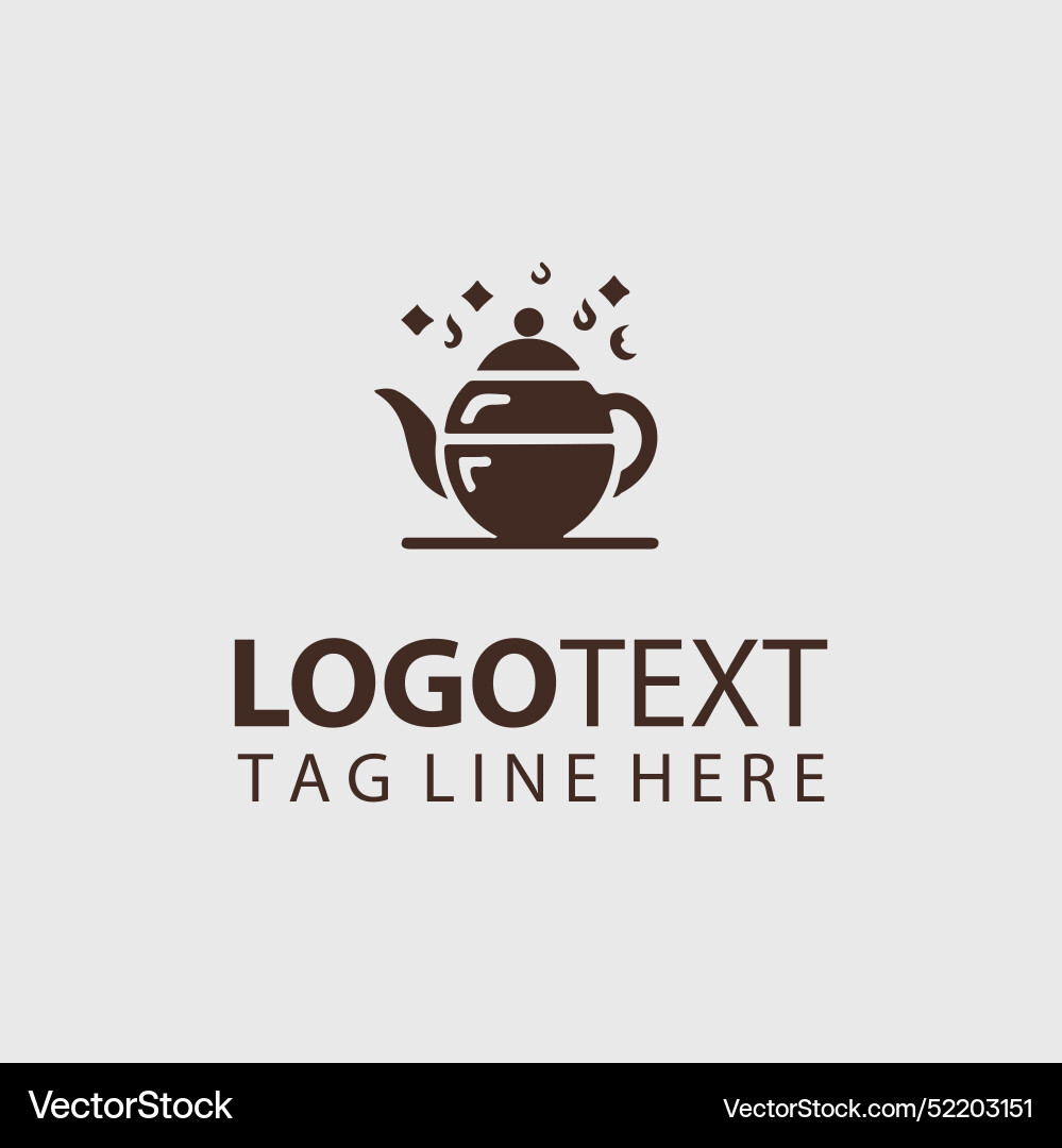 Tea pot logo Royalty Free Vector Image - VectorStock