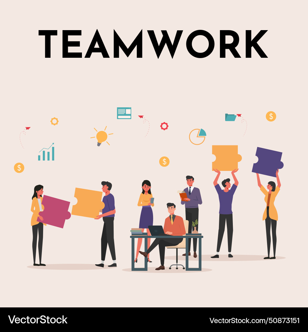 Teamwork concept Royalty Free Vector Image - VectorStock
