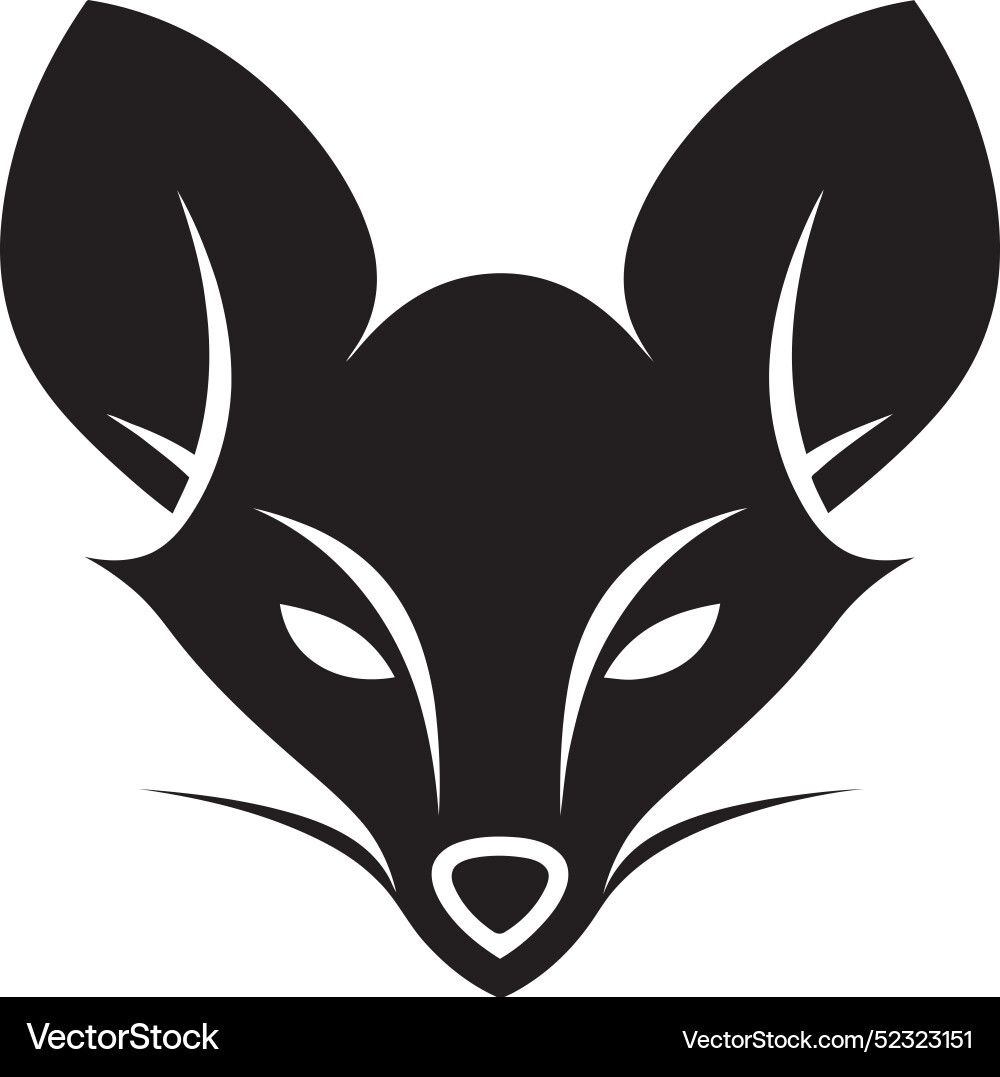 Whiskered symmetry black mouse designstylish Vector Image