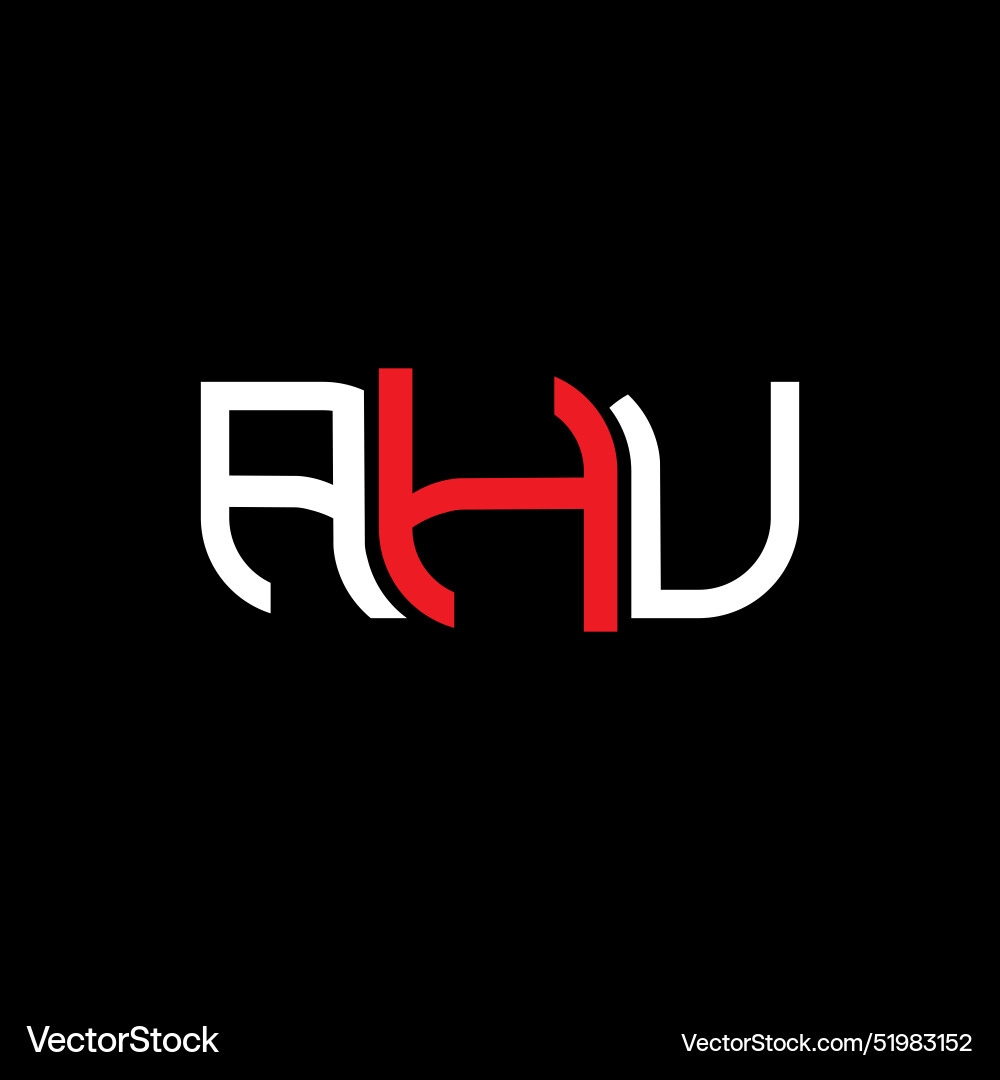 Ahu logo design simple and modern Royalty Free Vector Image