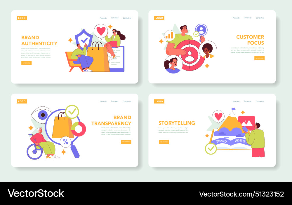 Brand authenticity flat Royalty Free Vector Image