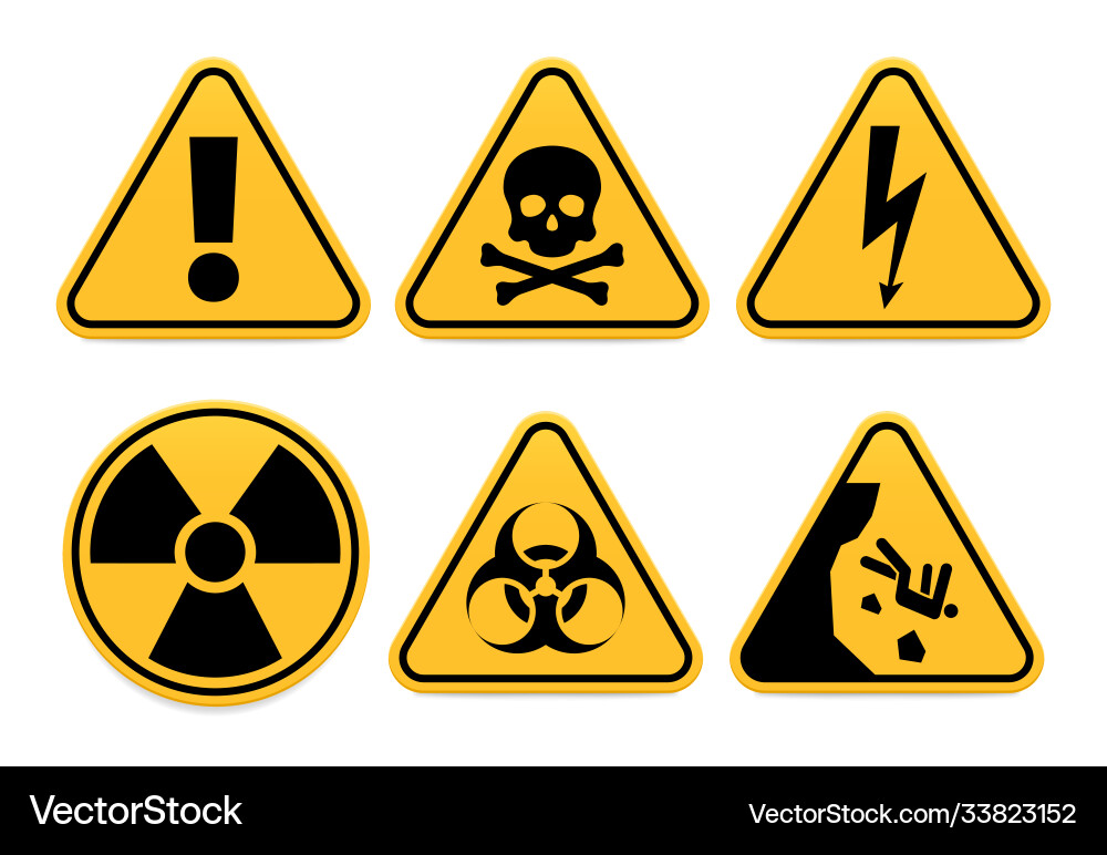 Danger signs safety symbol alert icon Royalty Free Vector
