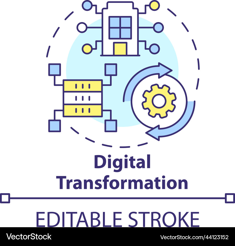 Digital transformation concept icon Royalty Free Vector Digital transformation concept icon Royalty Free Vector