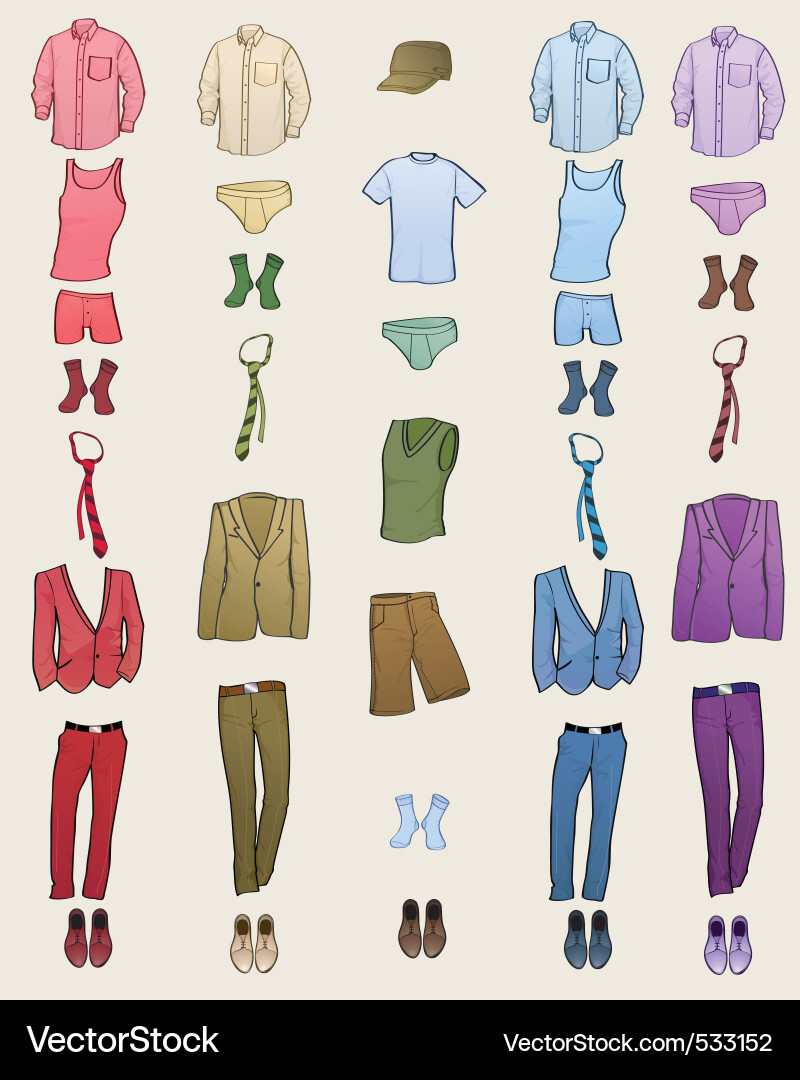 Men clothes Royalty Free Vector Image - VectorStock