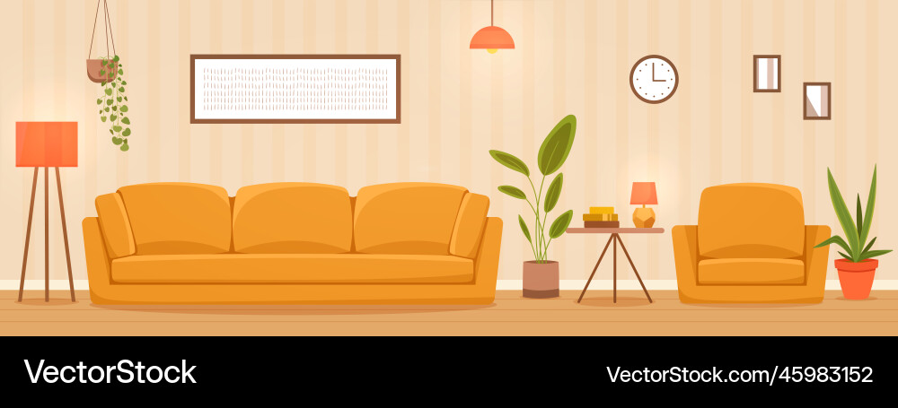 Modern Living Room Interior Royalty Free Vector Image