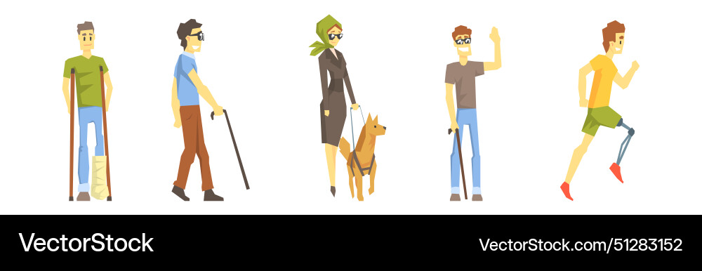 People with different disability and injury Vector Image