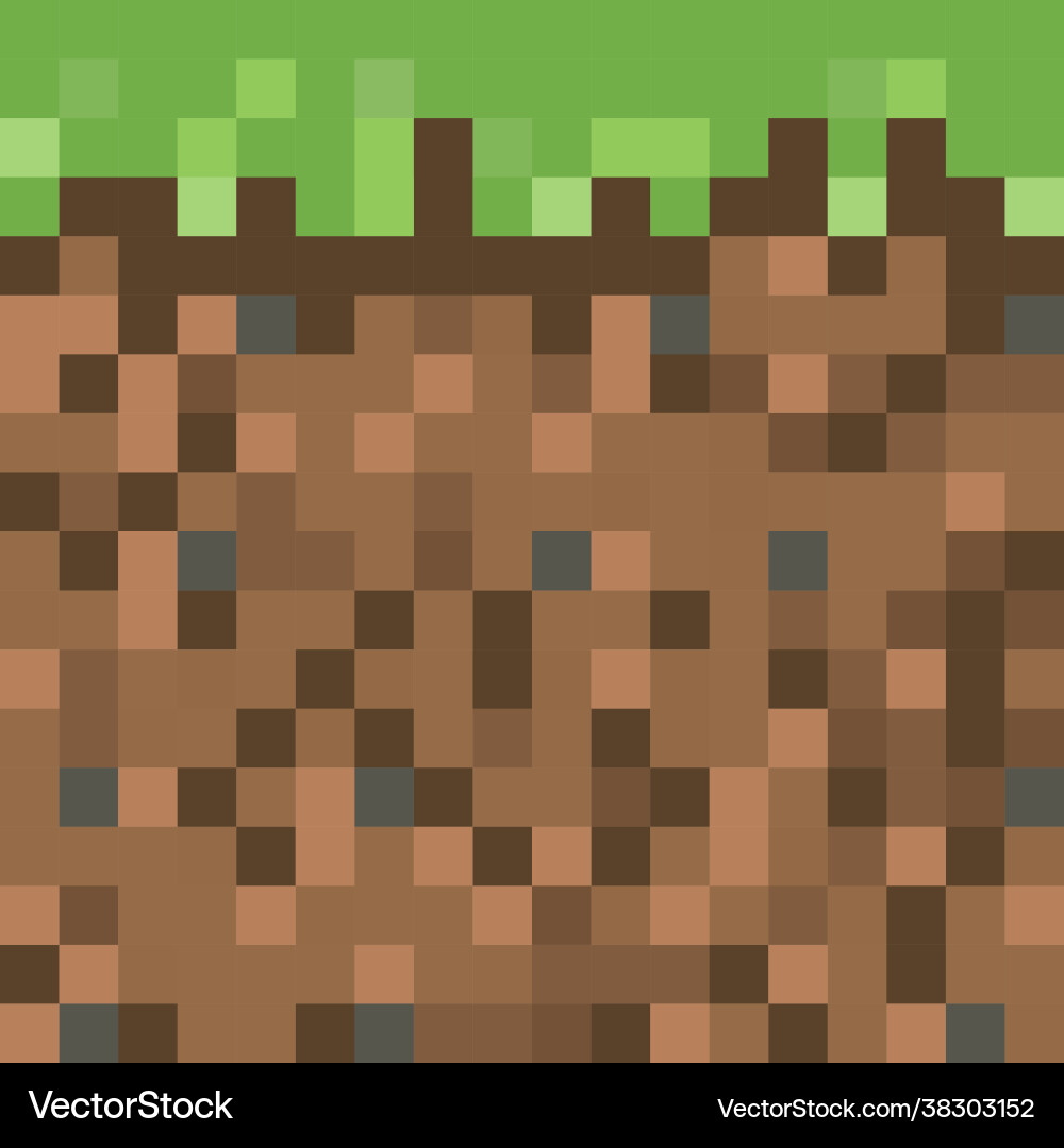 Pixelated Minecraft Landscape Royalty Free Vector Image
