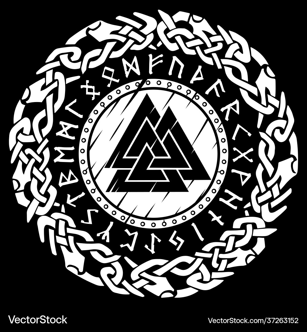 Scandinavian viking design shield Royalty Free Vector Image