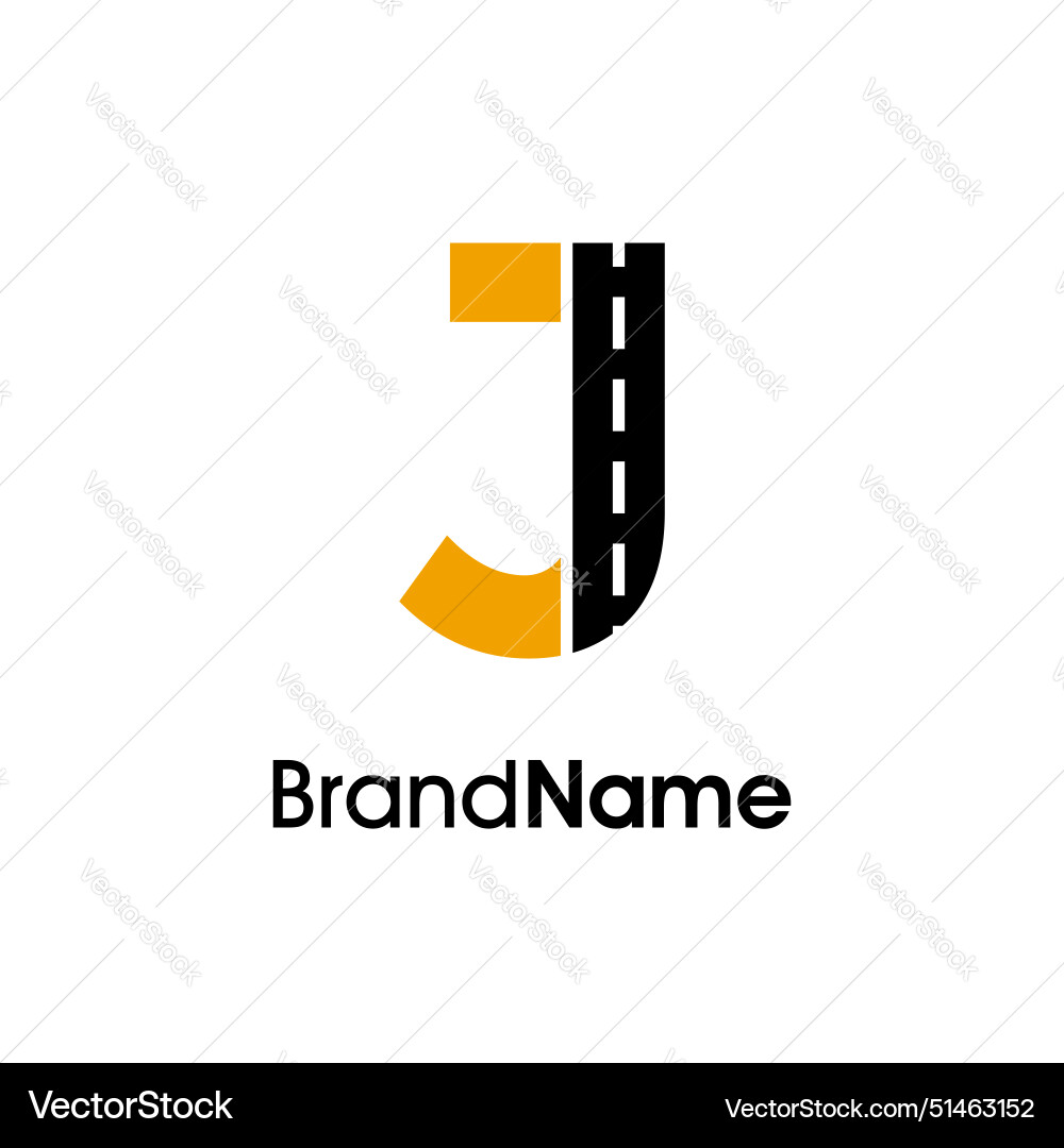 Simple minimalist initial j way logo Royalty Free Vector
